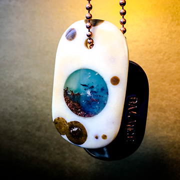 Talisman in Polka Dot Agate with Chrysoprase and Copper "BALANCE ...