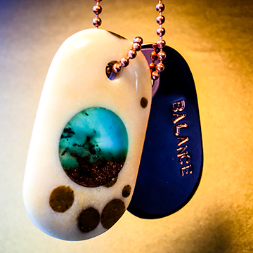 Talisman in Polka Dot Agate with Chrysoprase and Copper "BALANCE ...